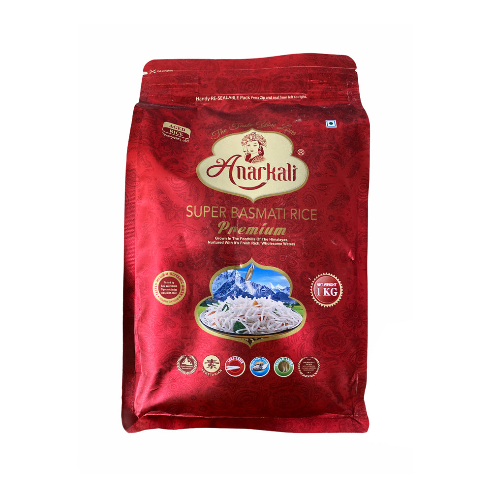 Anarkali, Super Basmati Rice Premium, 1 kg – Al Barakah Health & Beauty ...
