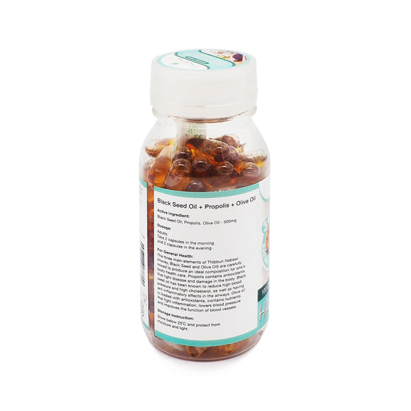 Barakah Herbs, Habbatus Sauda, with Propolis + Zaitun, 100 capsules ...