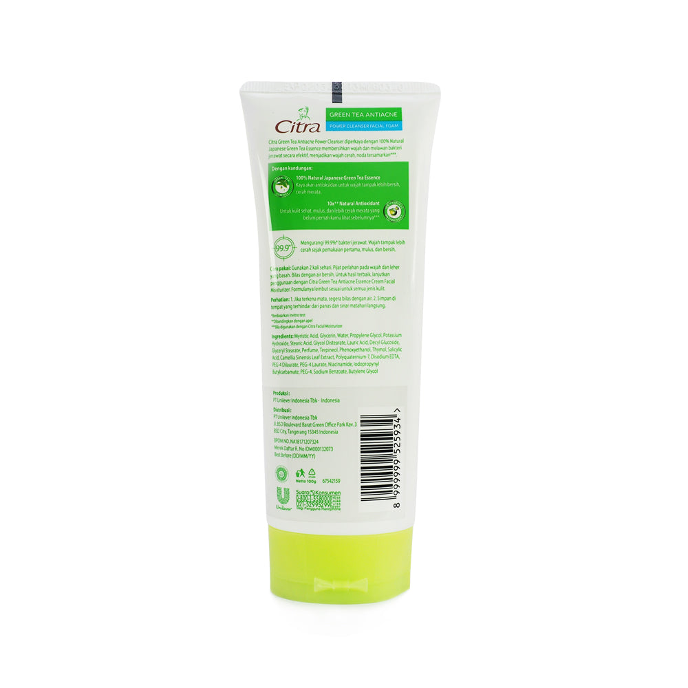 Citra Green Tea Antiacne Power Cleanser Facial Foam 100g – Al Barakah ...